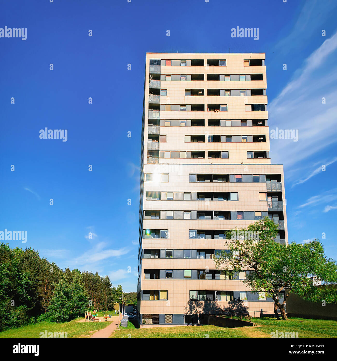 Vilnius, Lithuania - June 6, 2017: Modern residential building ...
