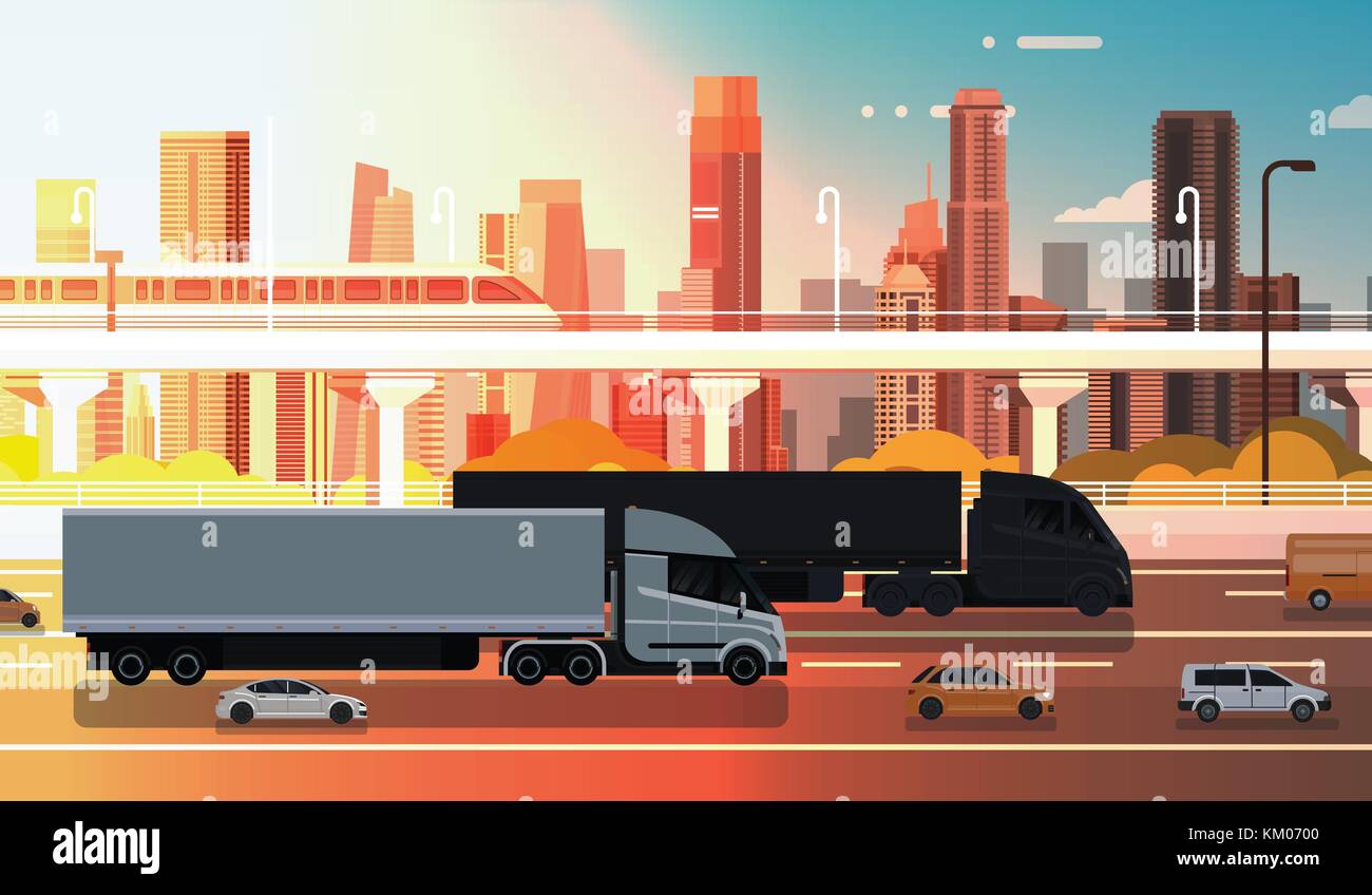 Highway road side view Stock Vector Images - Alamy