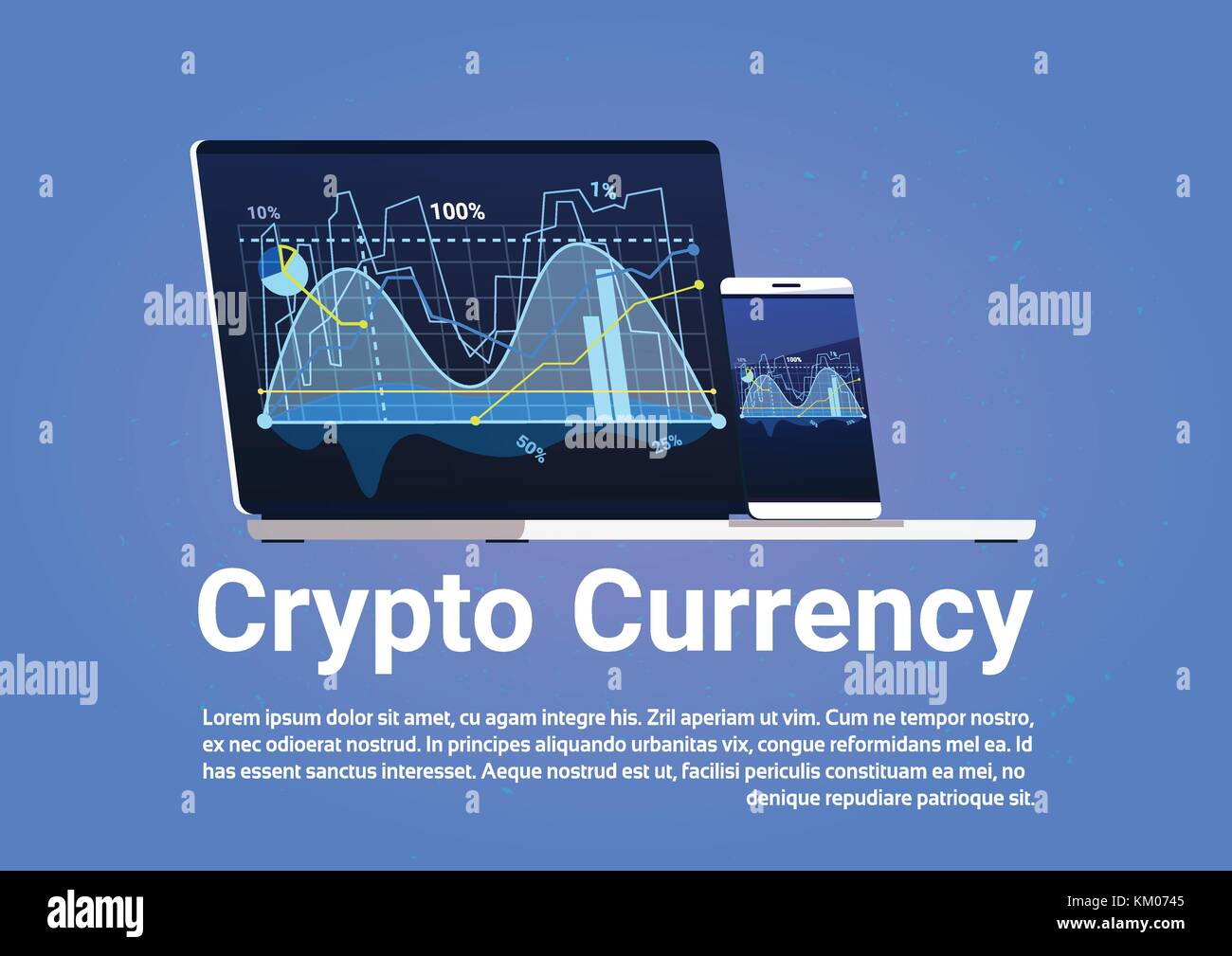 Crypto Currency Concept Bitcoin Digital Money Graphs On Laptop Computer ...