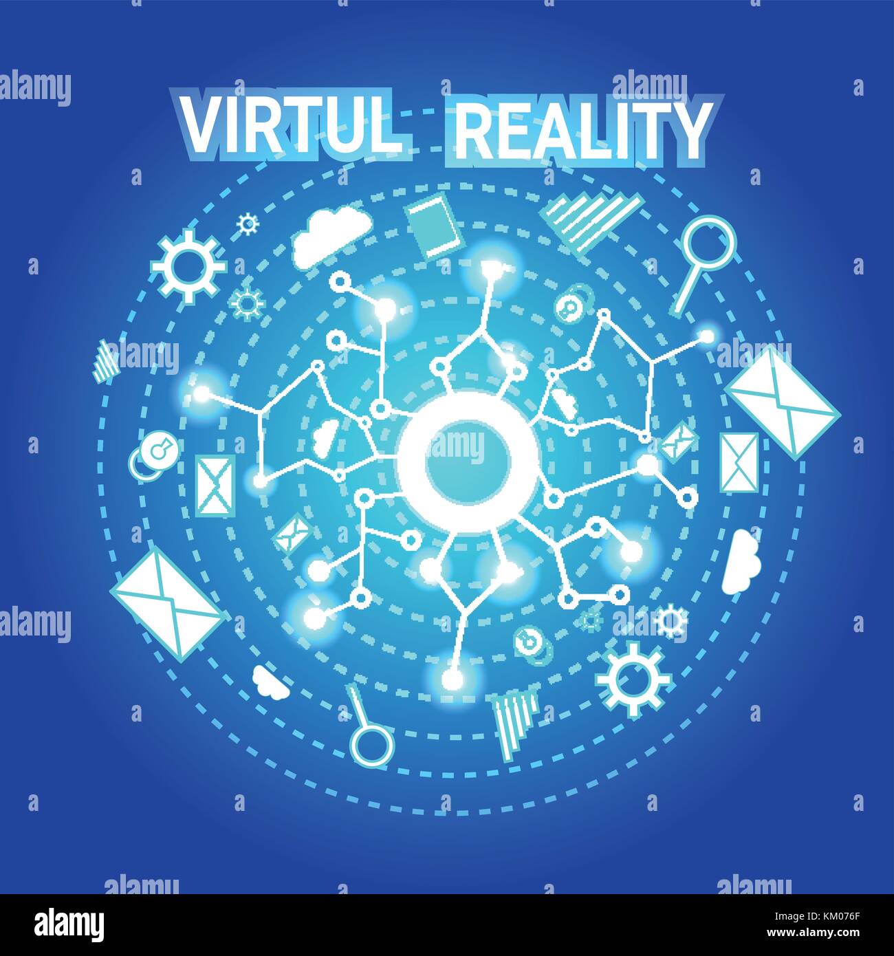 Virtual Reality Banner Modern Visual Technology Simulation Concept ...