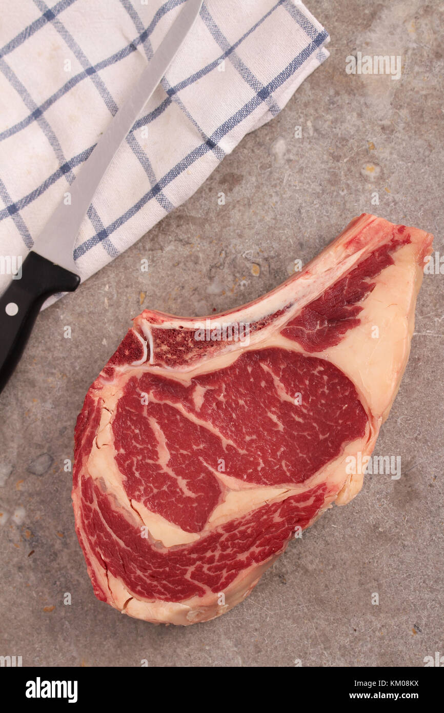 large aged beef rib steak Stock Photo - Alamy