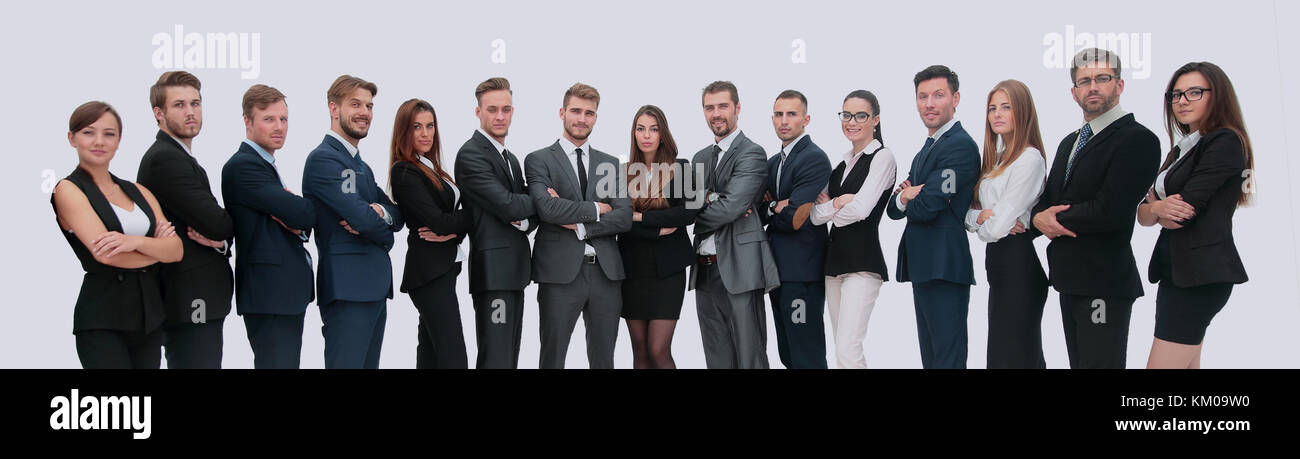 group of business team standing in a row Stock Photo - Alamy