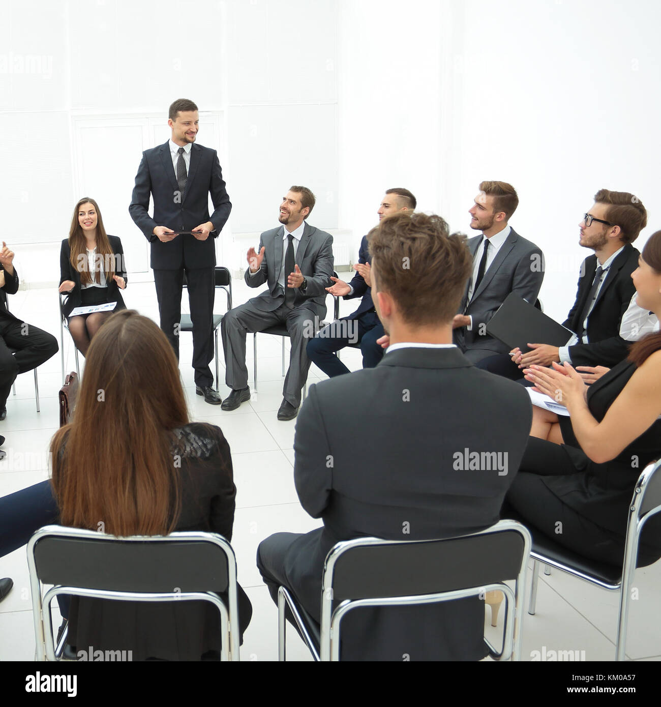 coach leads the session with the business team Stock Photo - Alamy