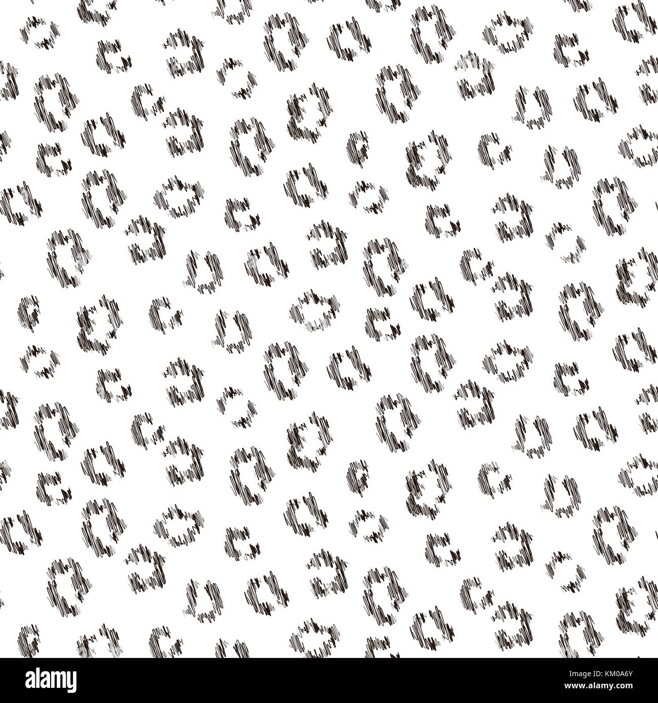 Cheetah scribbled texture seamless vector pattern Stock Vector Image ...