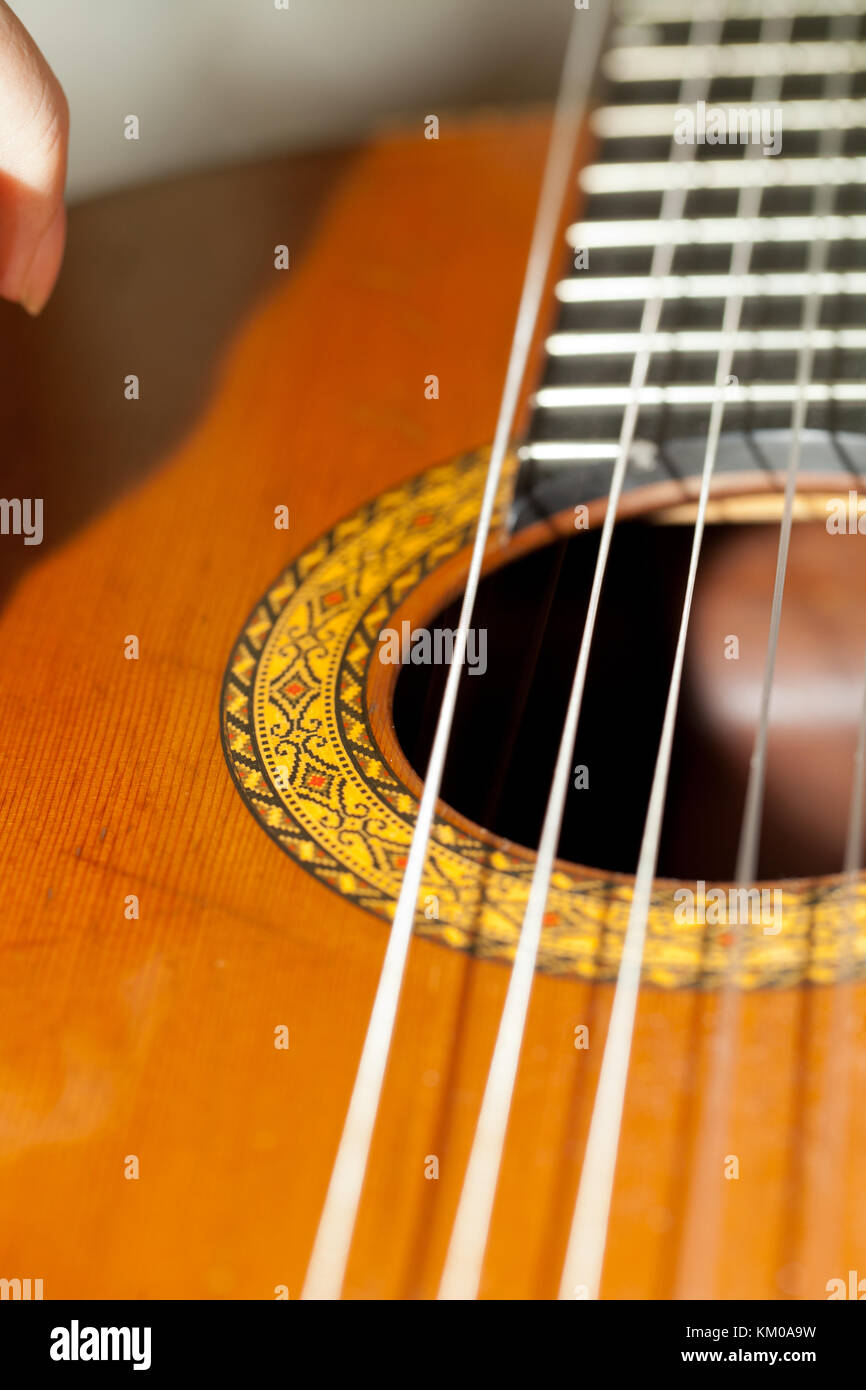 close up of acoustic guitar Stock Photo - Alamy
