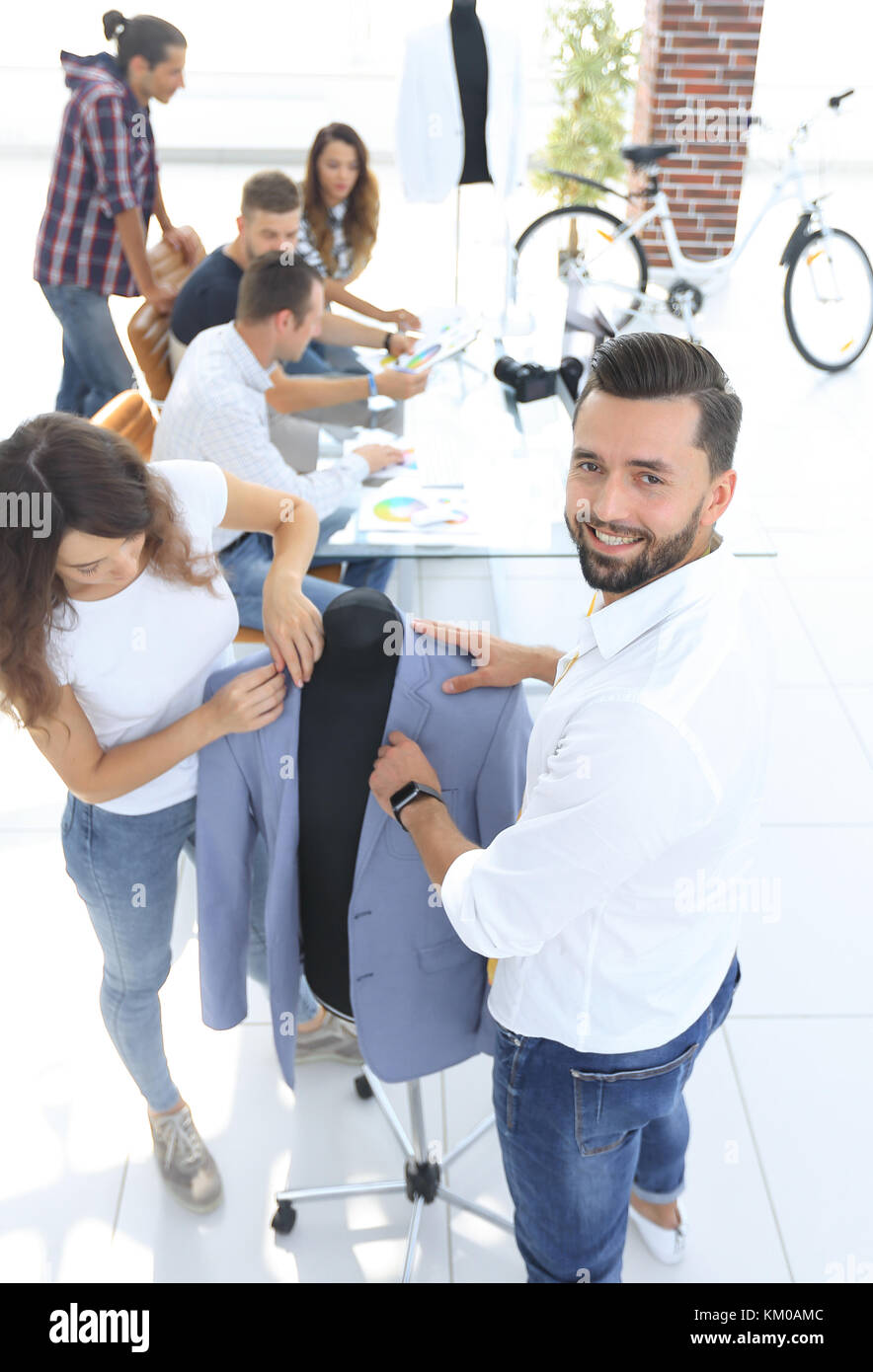 designers working on new models menswear Stock Photo - Alamy