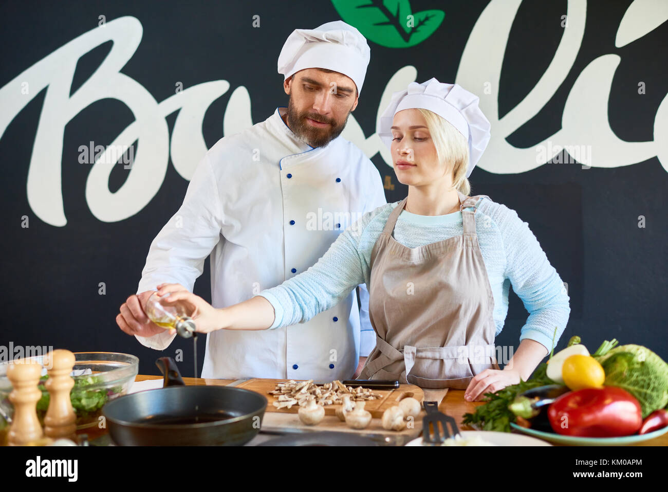 Preparing Second Course at Restaurant Kitchen Stock Photo - Alamy