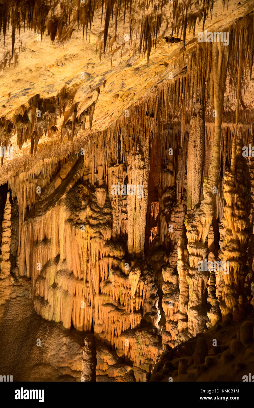 Famous cave "Cuevas del Drach" (Dragon cave) on spanish island Mallorca ...