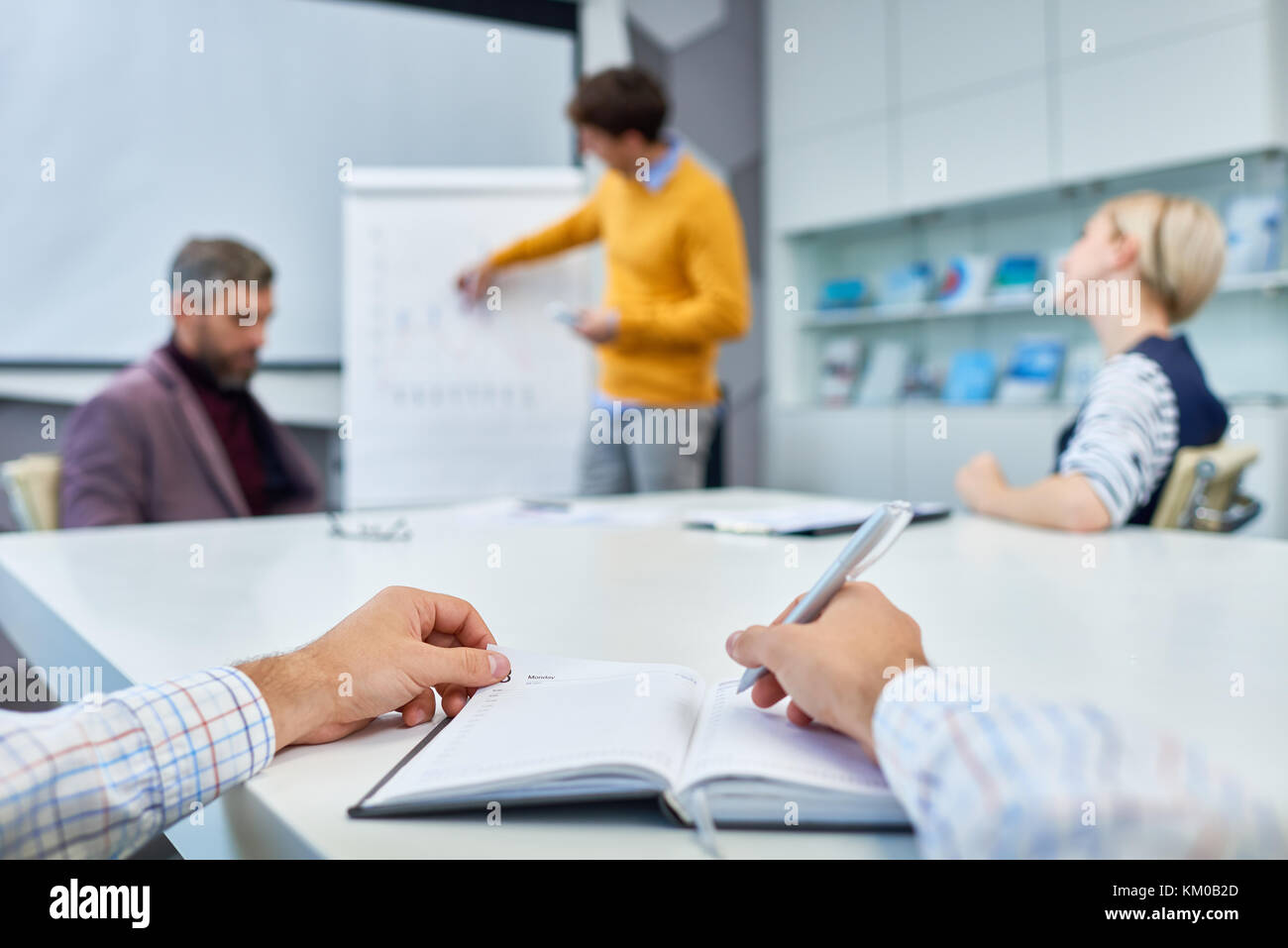 Taking Notes During Working Meeting Stock Photo - Alamy