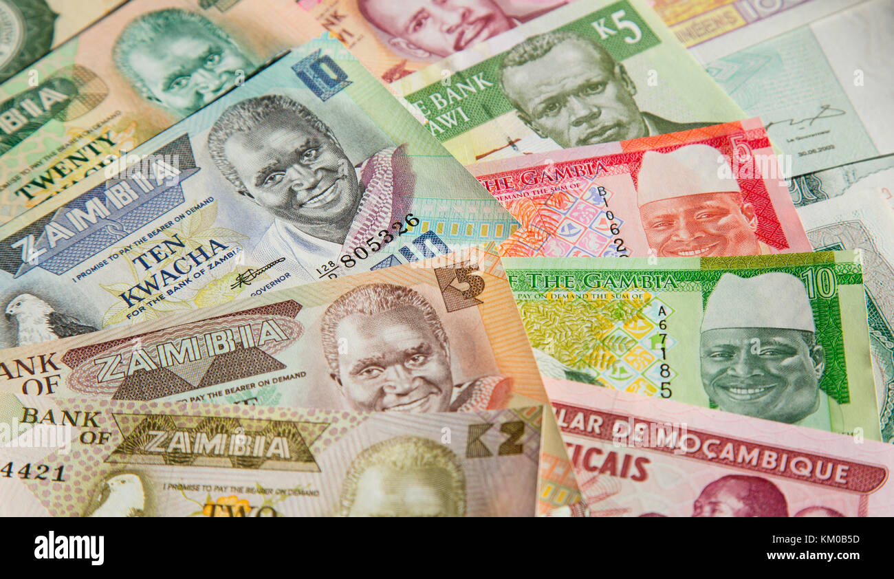 Variety of the African banknotes Stock Photo - Alamy