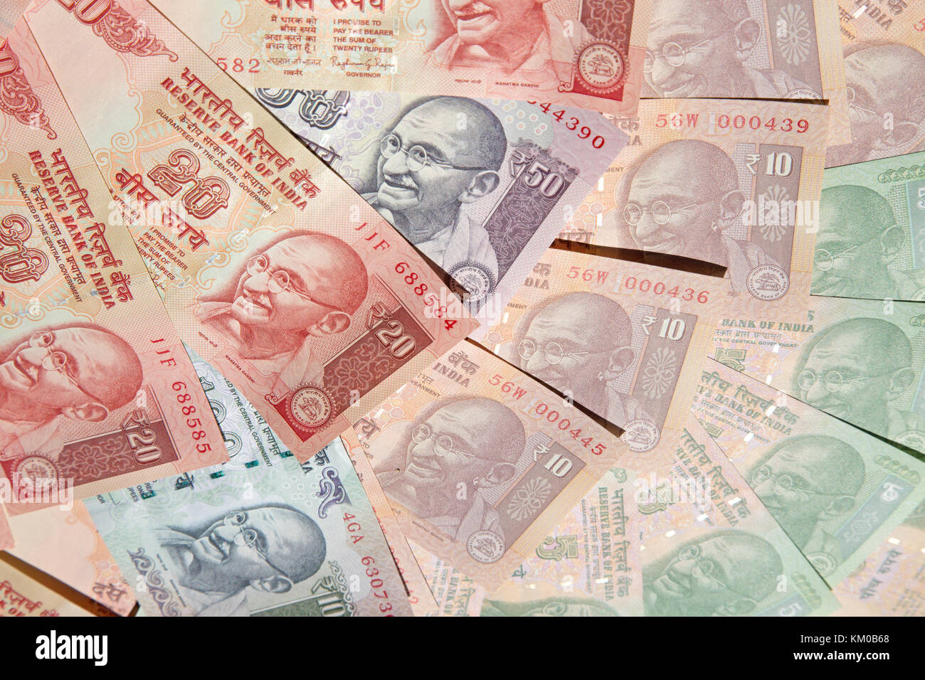 Collection of the Indian banknotes Stock Photo - Alamy