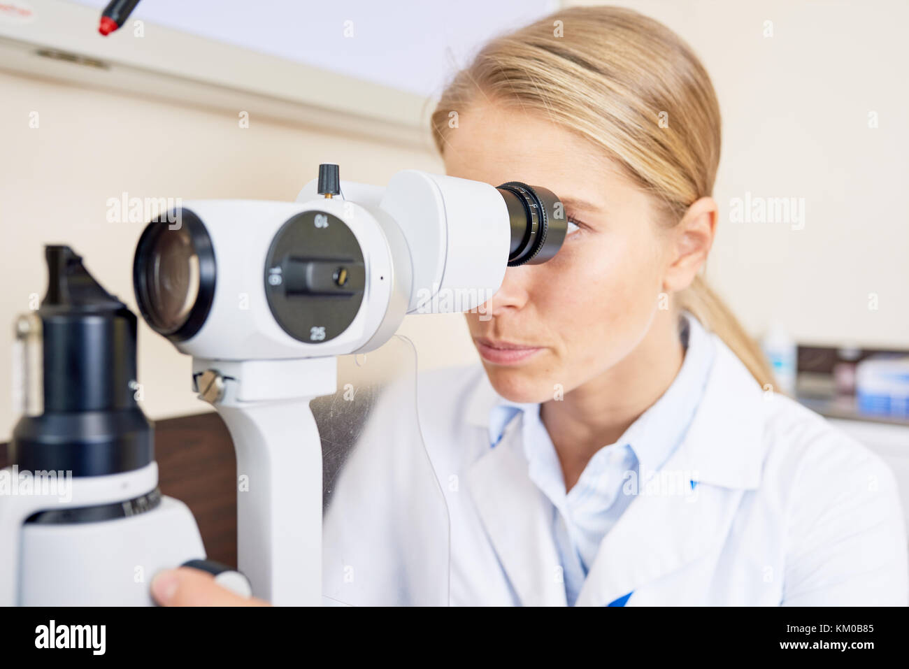 Eye Examination Using Slit Lamp High Resolution Stock Photography and ...