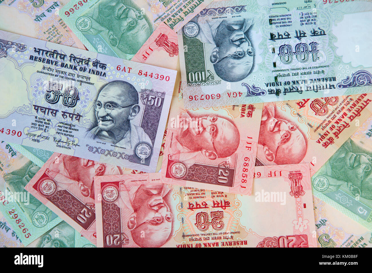 Collection of the Indian banknotes Stock Photo - Alamy