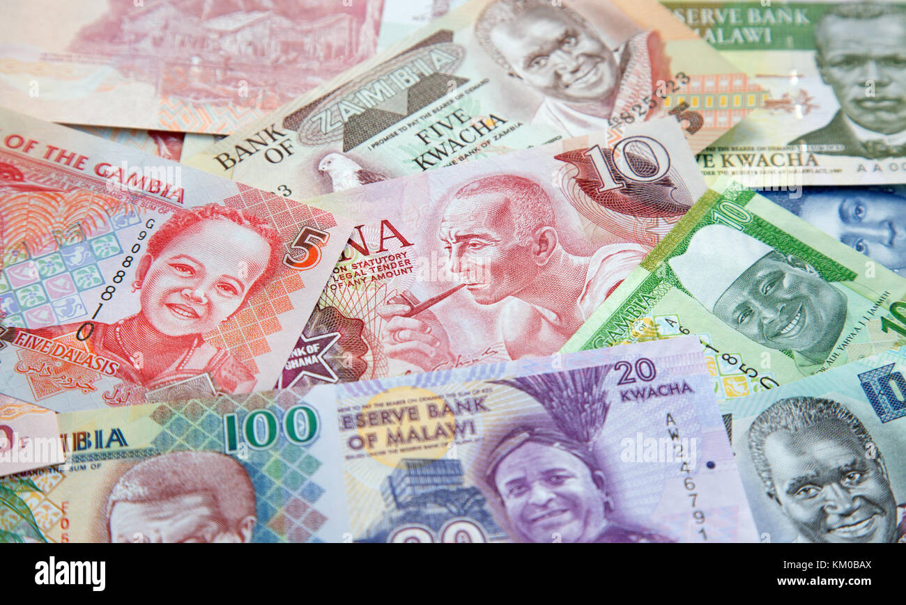 Variety of the African banknotes Stock Photo - Alamy