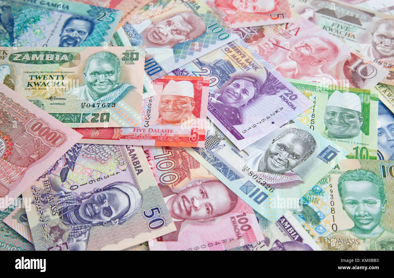 Variety of the African banknotes Stock Photo - Alamy