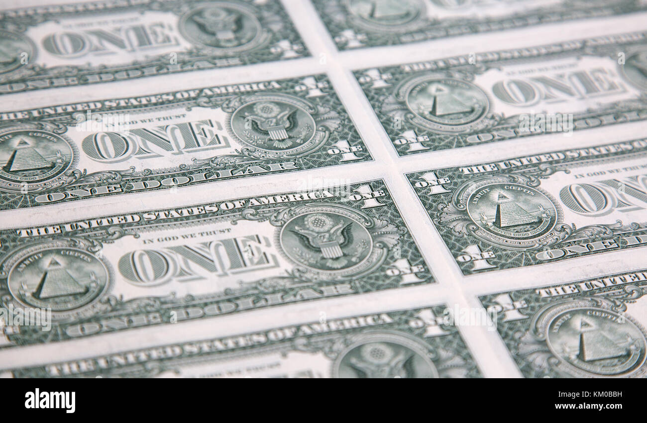 US 1 dollar banknote collection Stock Photo - Alamy