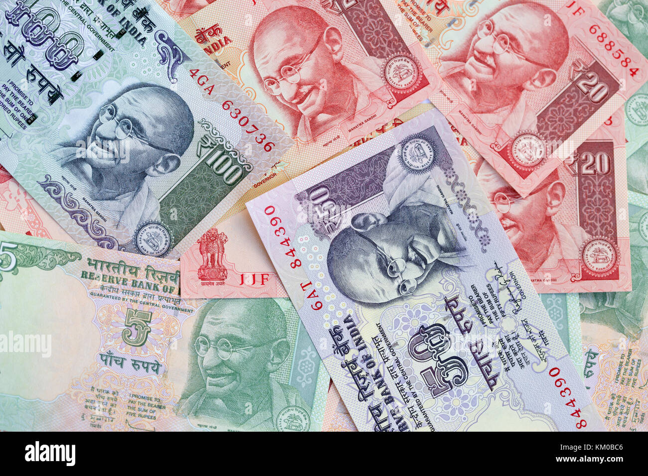 Collection of the Indian banknotes Stock Photo - Alamy