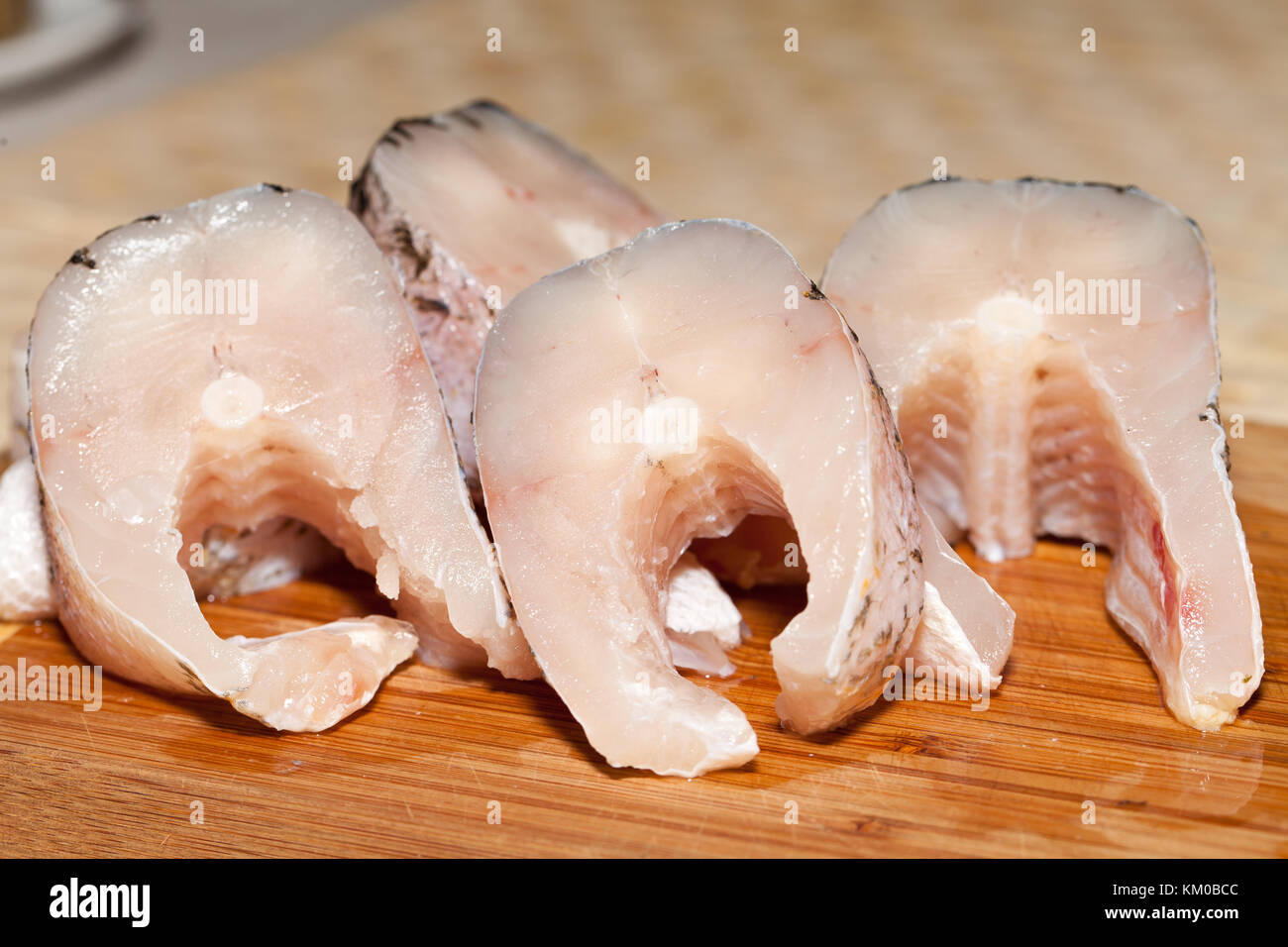 Piece of fresh raw fish. The healthy diet Stock Photo - Alamy