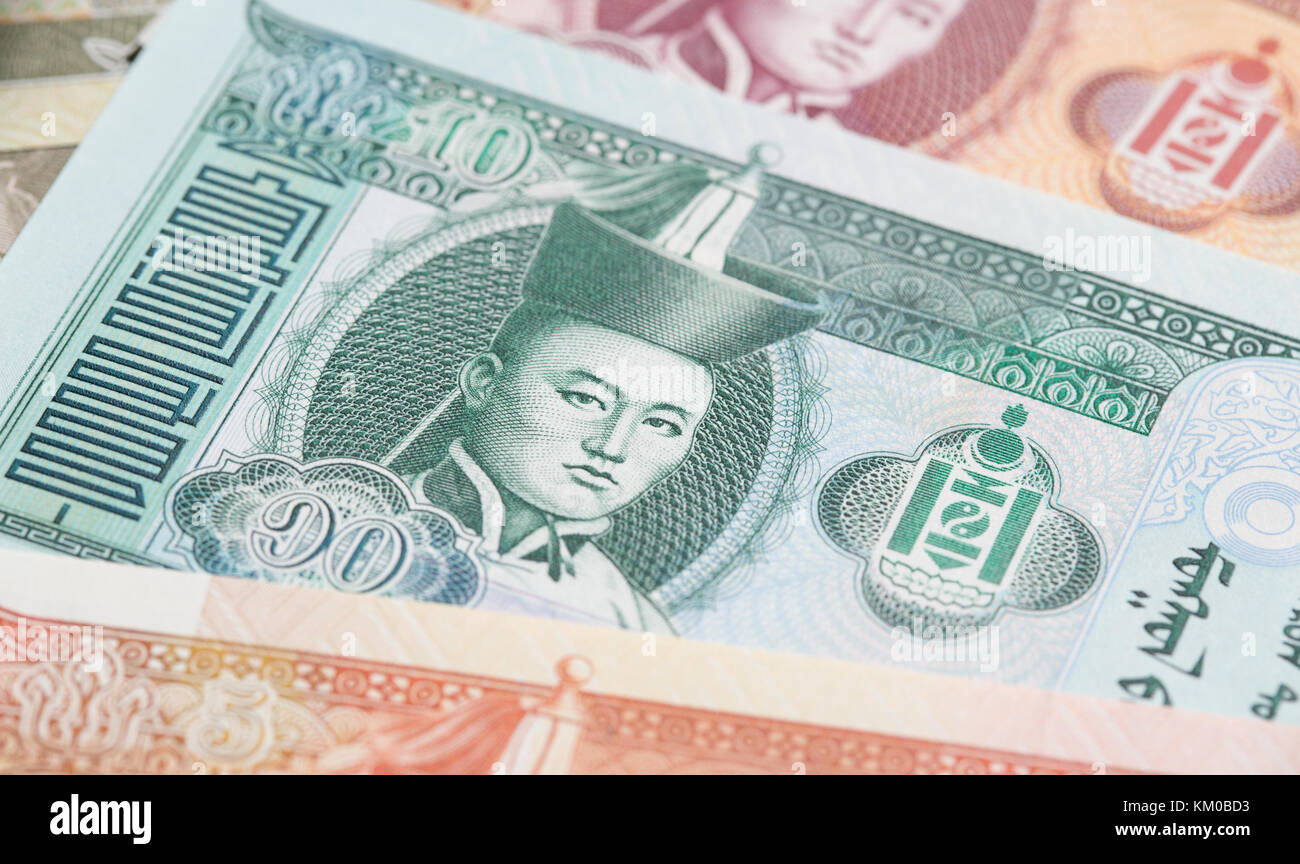 Banknotes of the Mongolia Stock Photo - Alamy