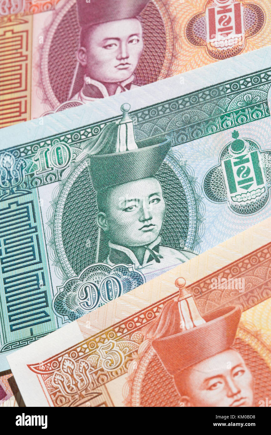 Banknotes of the Mongolia Stock Photo - Alamy