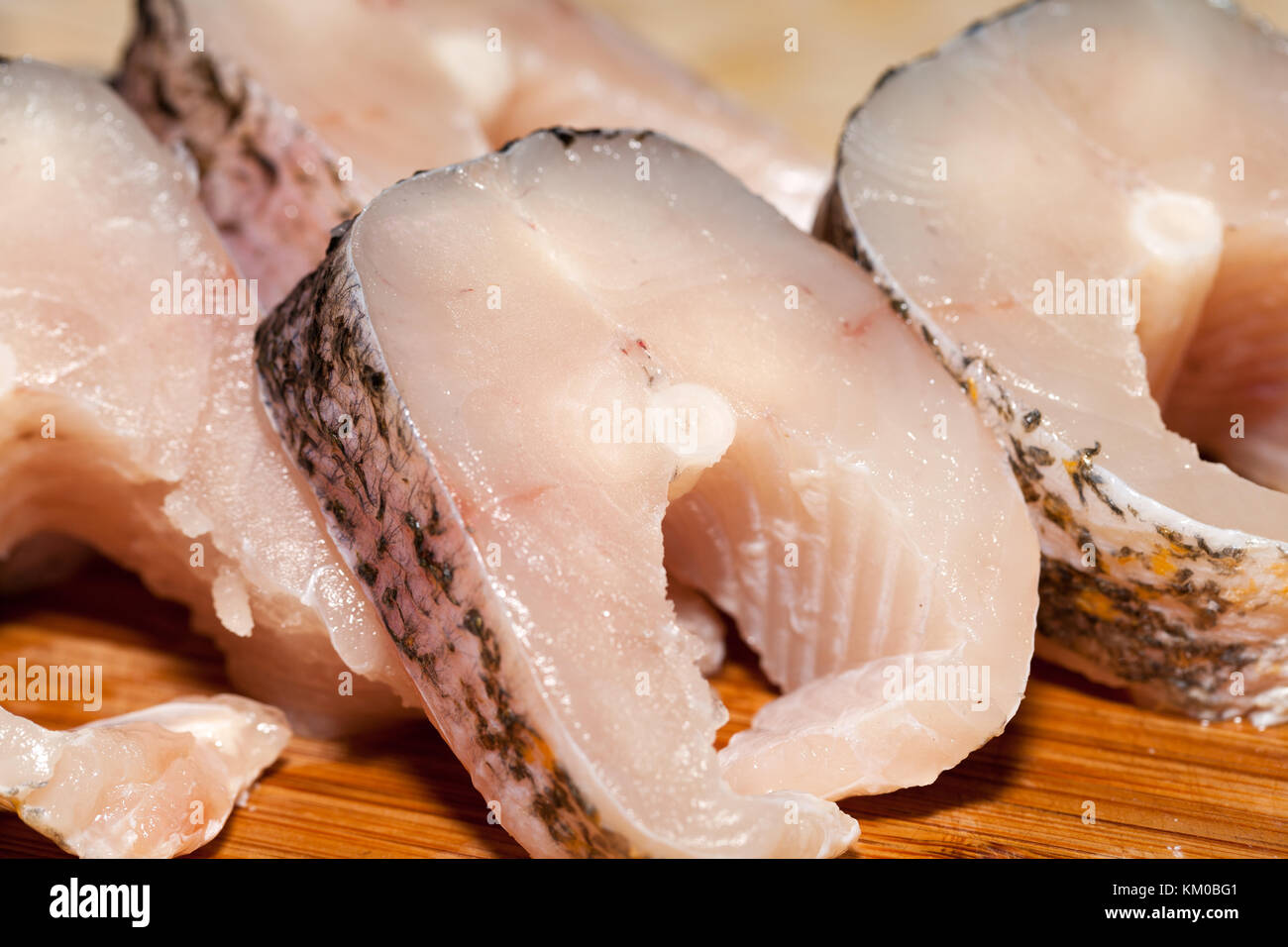 Piece of fresh raw fish. The healthy diet Stock Photo - Alamy