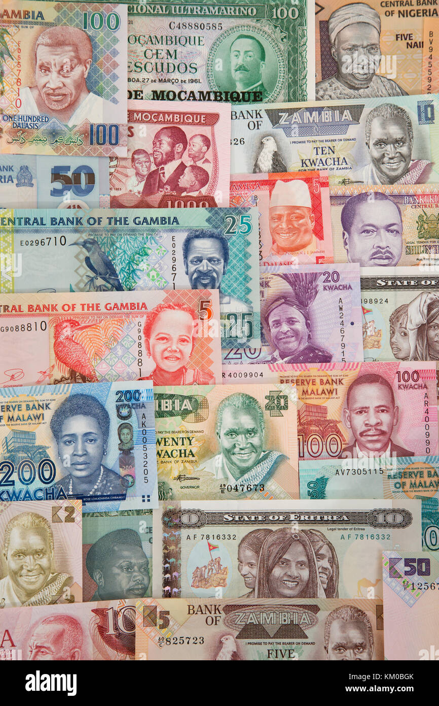 Variety of the African banknotes Stock Photo - Alamy