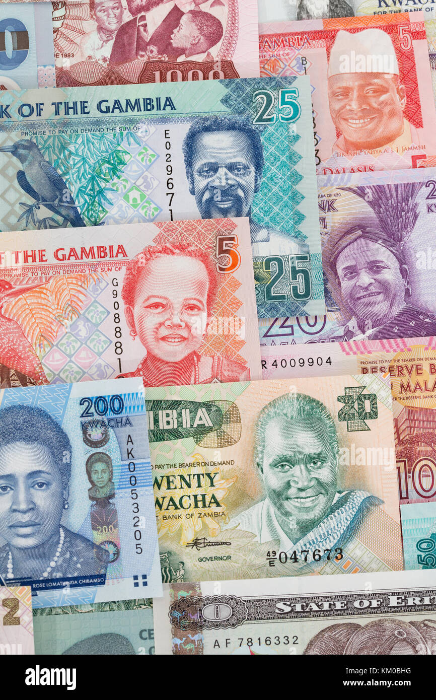 Variety of the African banknotes Stock Photo - Alamy