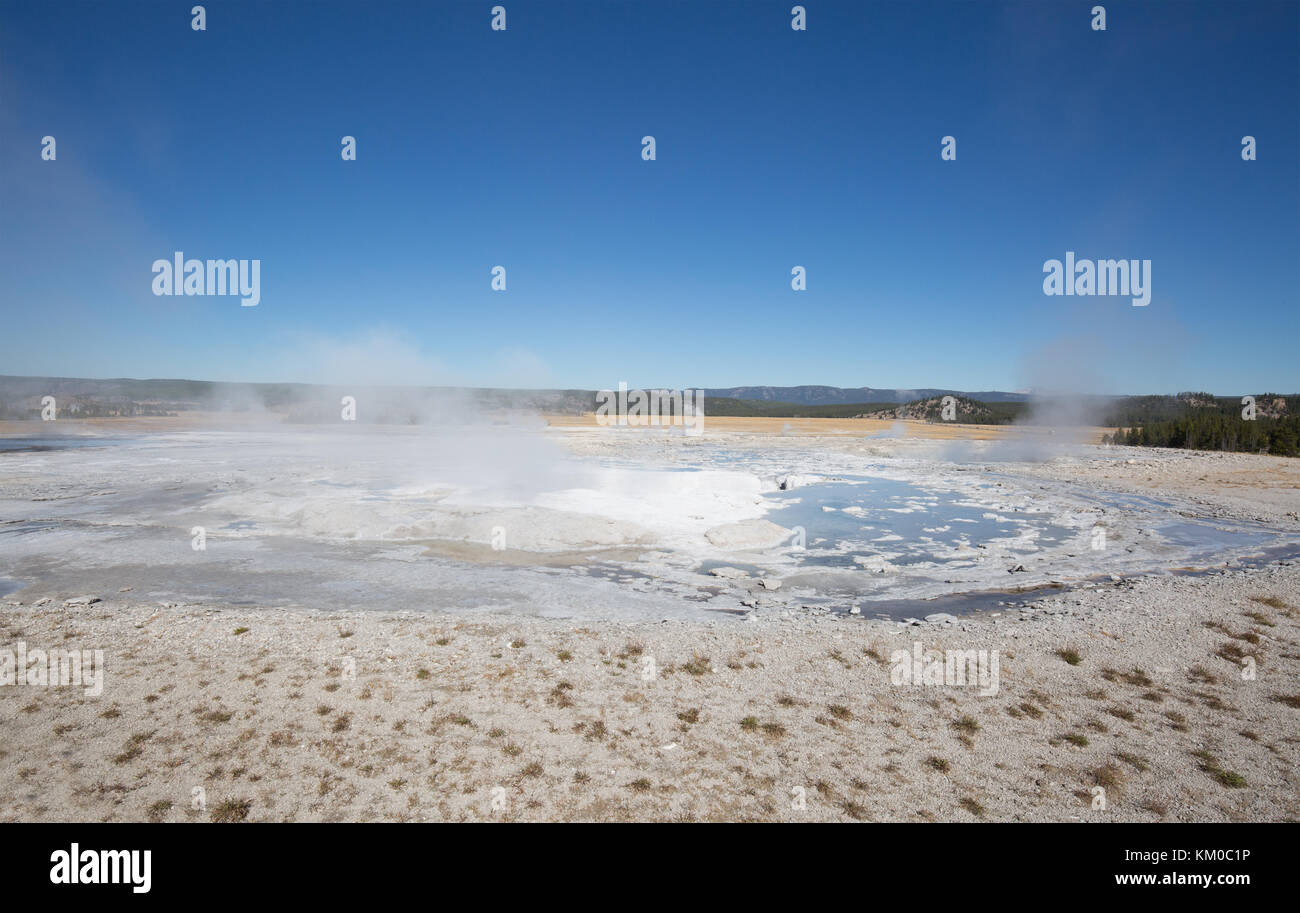 Lower geyser basin in the Yellowstone National park, USA Stock Photo ...