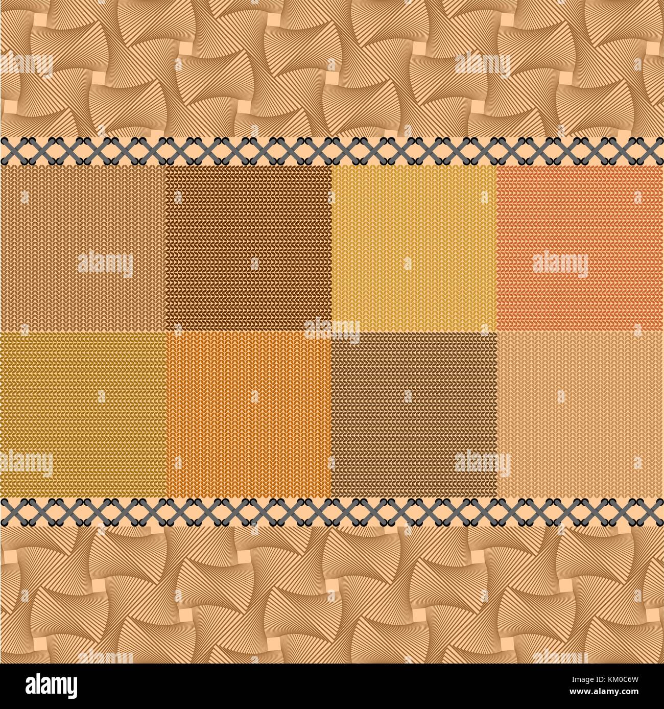 Knitted patchwork back ground of autumn tones Stock Vector Image & Art ...