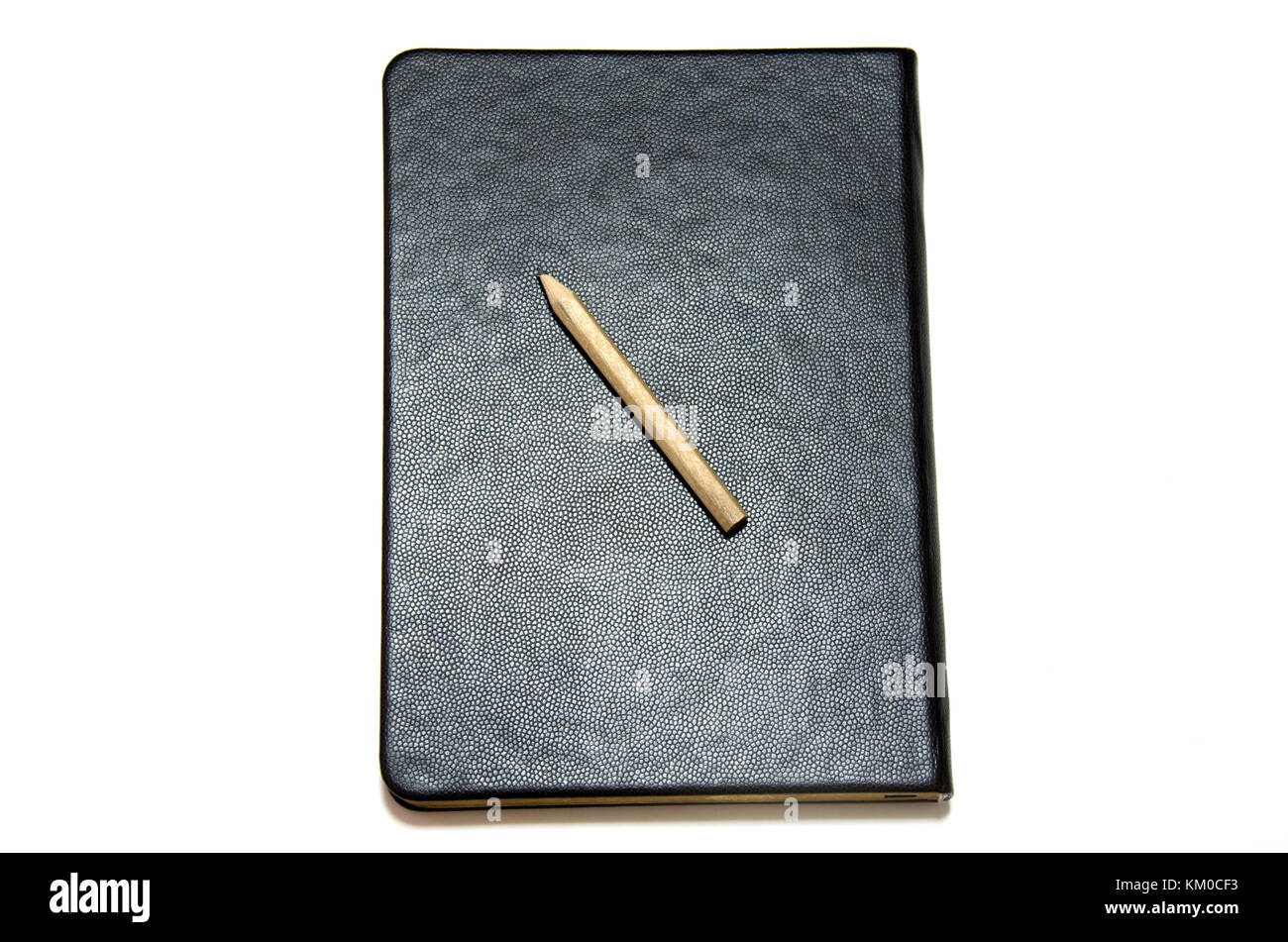 notebook paper and pencil on white background Stock Photo - Alamy