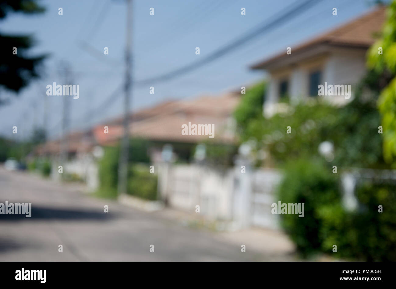 Business blurred background with modern home building Stock Photo - Alamy