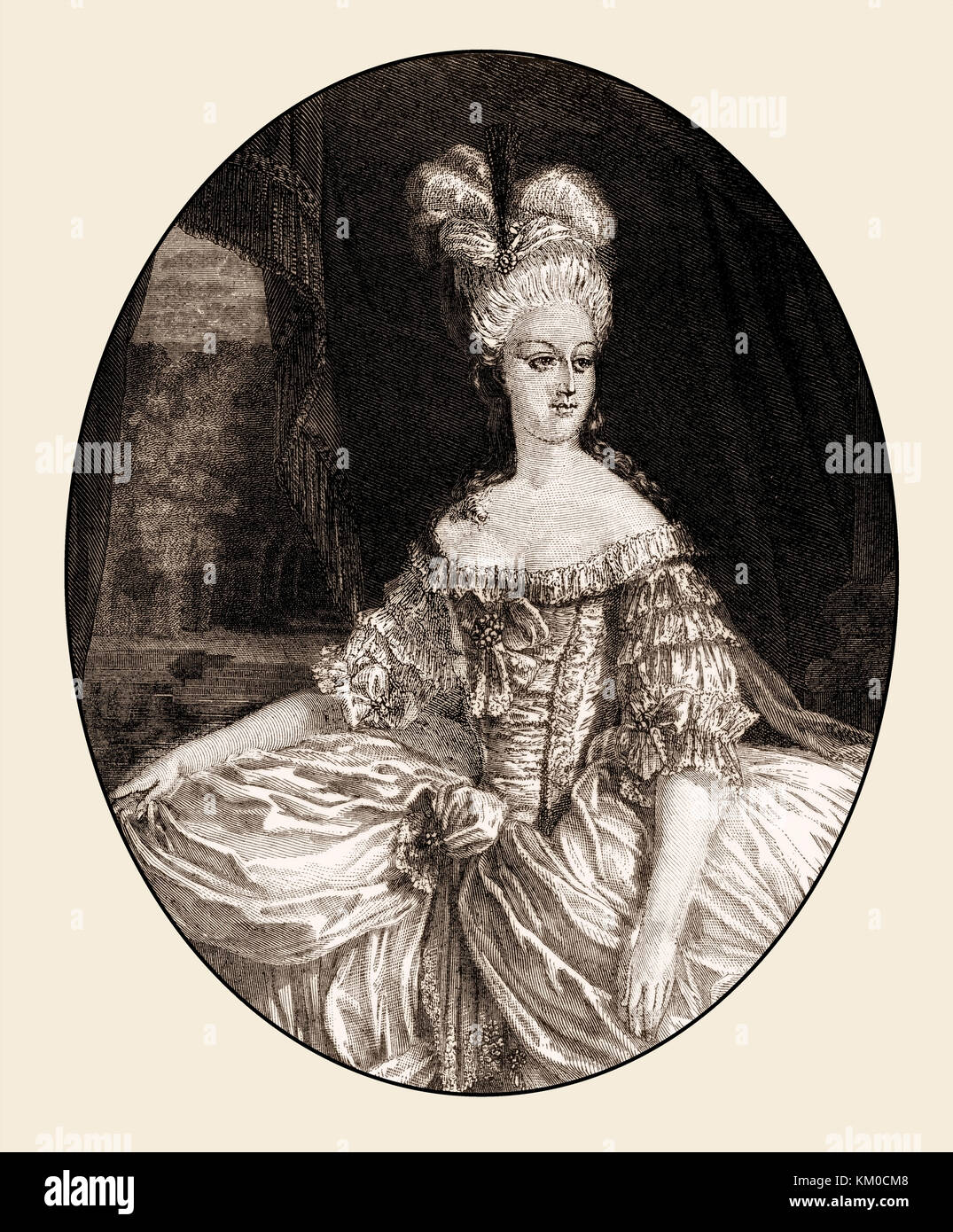 Marie Antoinette or Maria Antonia Josepha Johanna, 1755 - 1793, Queen ...