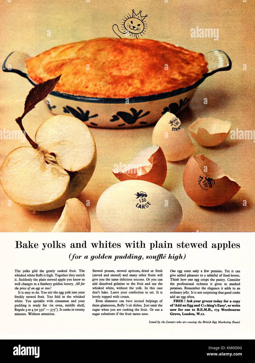 An advert for eggs issued by the British Egg Marketing Board. It ...