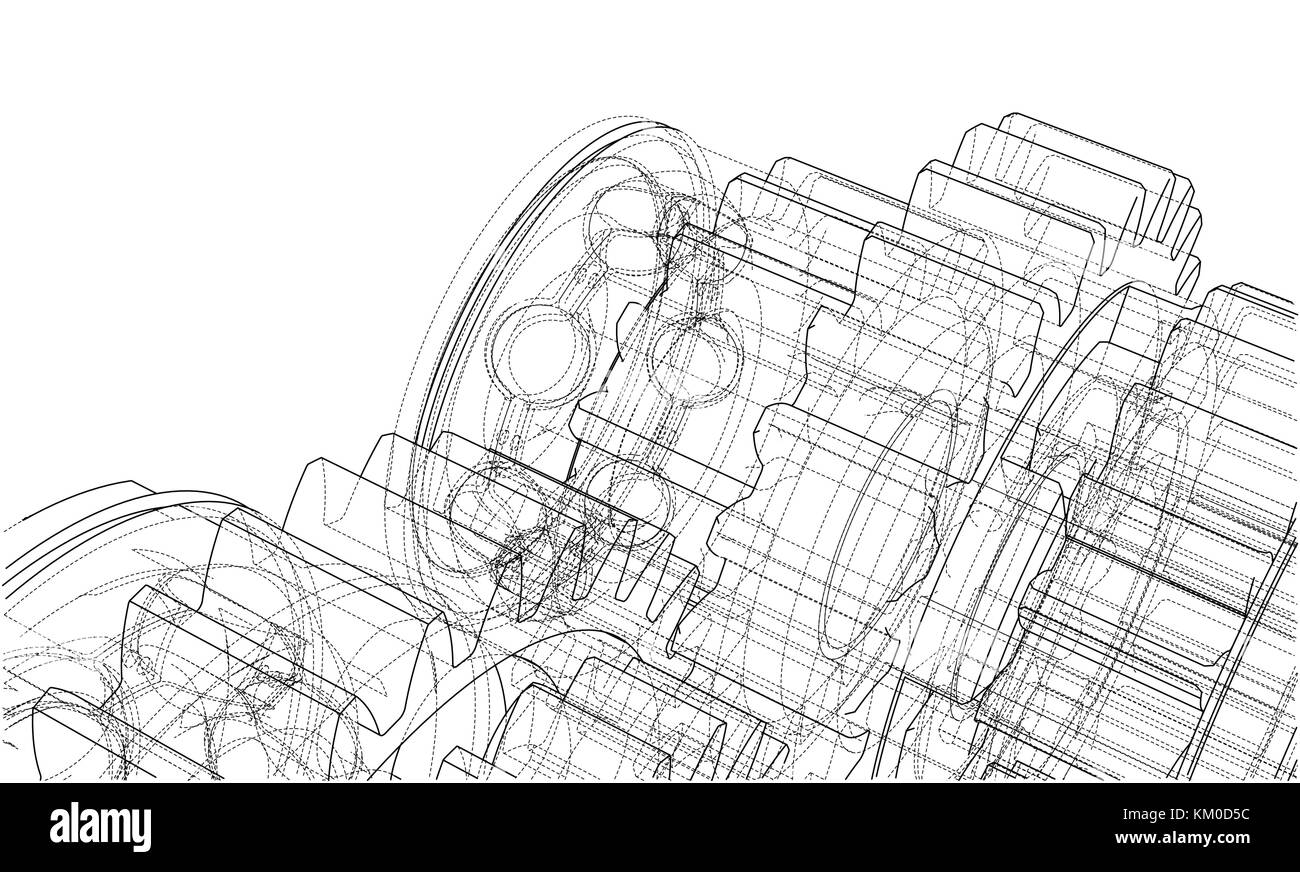 Gearbox sketch. Vector Stock Vector Image & Art - Alamy