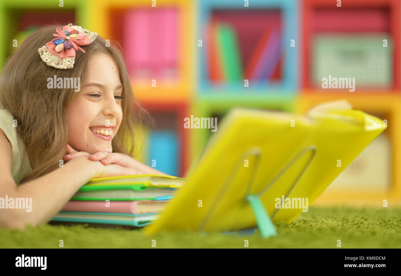 cute girl doing homework Stock Photo - Alamy