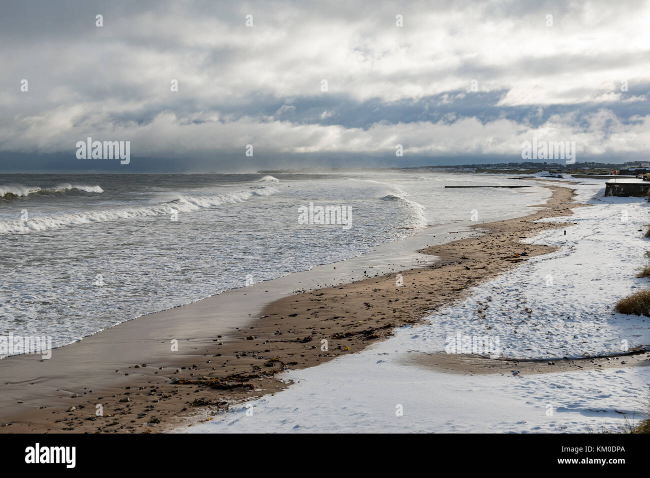 Snow on the Beach, Blyth, Northumberland Stock Photo - Alamy