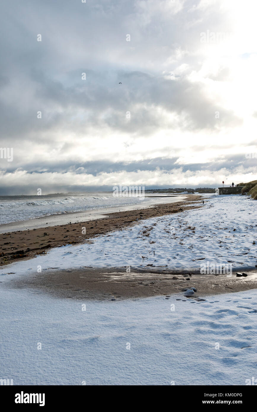 Snow on the Beach, Blyth, Northumberland Stock Photo - Alamy
