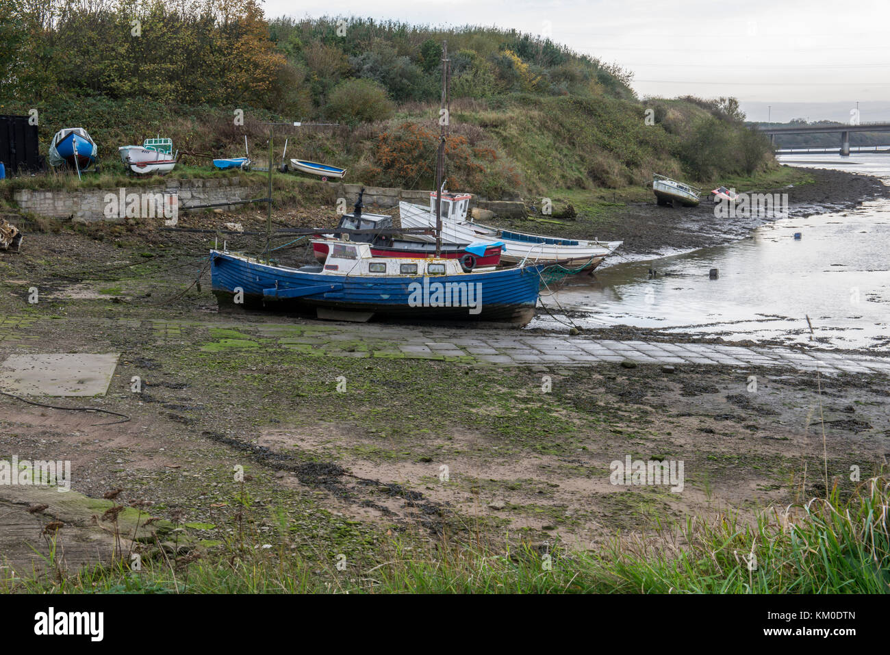Cambois Boat Yard, Cambois, Northumberland Stock Photo - Alamy