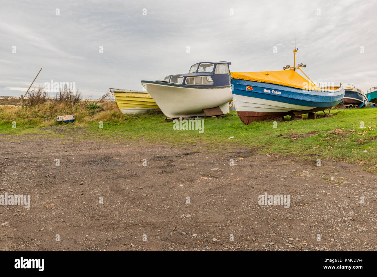 Cambois Boat Yard, Cambois, Northumberland Stock Photo - Alamy