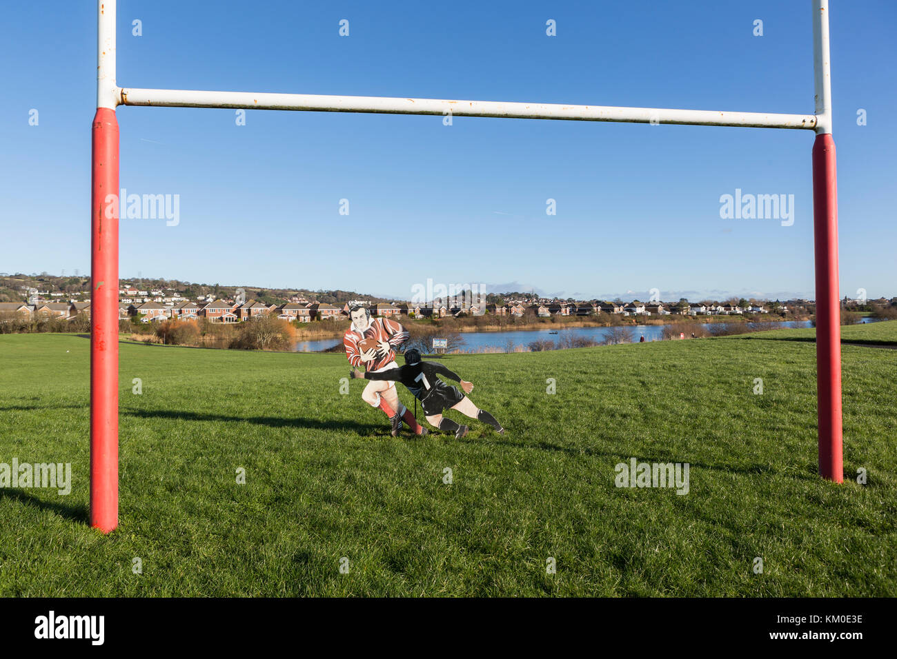 Rugby posts from Llanelli's Stradey Park, moved to Millennium Coastal ...