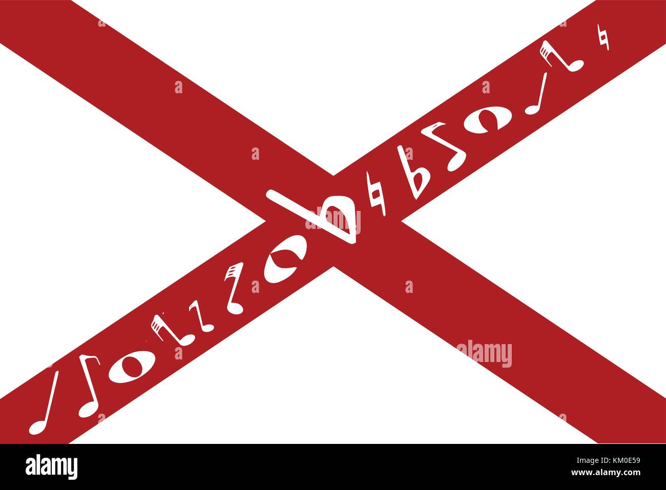 The flag of the United States stae Alabama with musical notes Stock ...