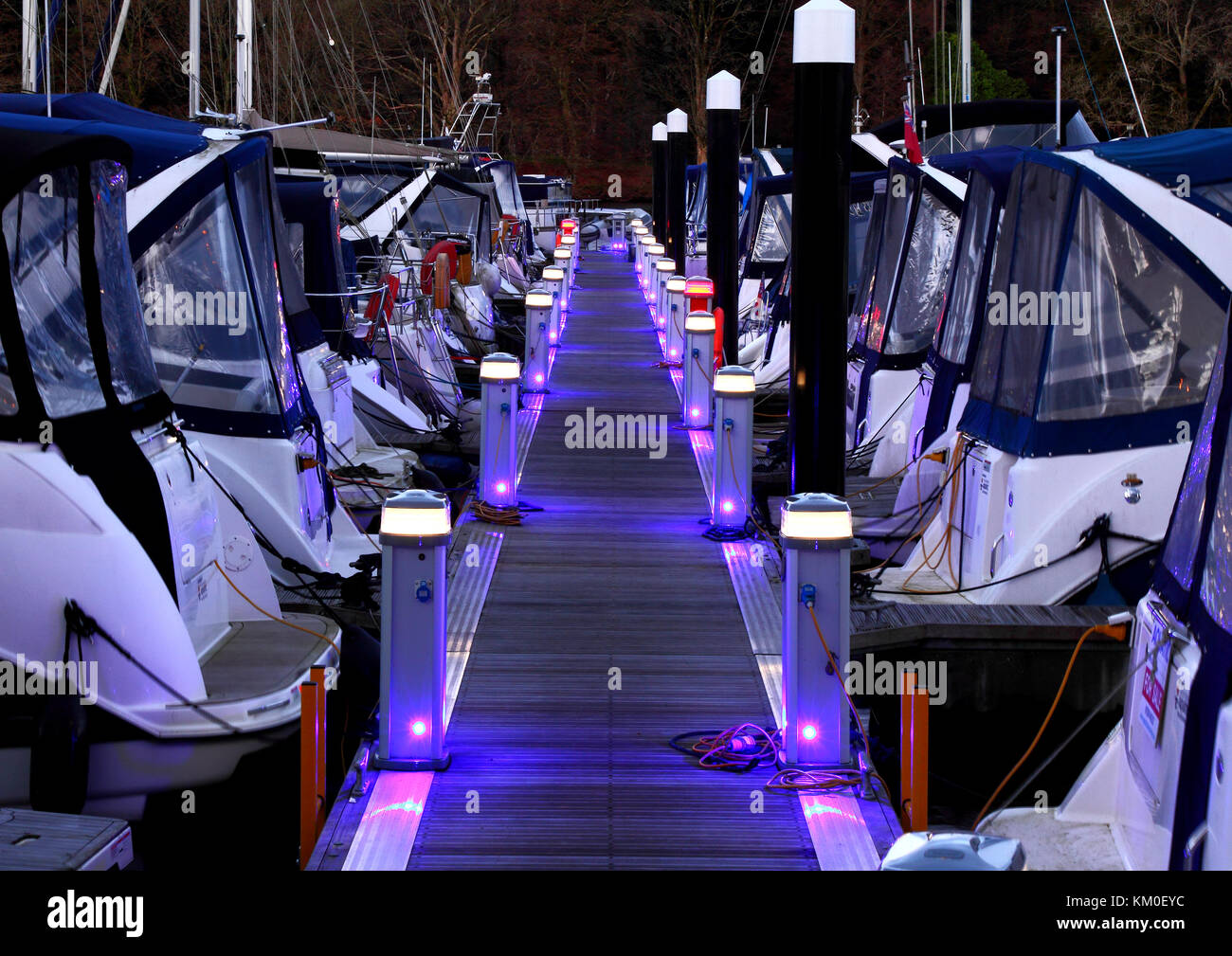 Night Lights on the Jetty Stock Photo - Alamy