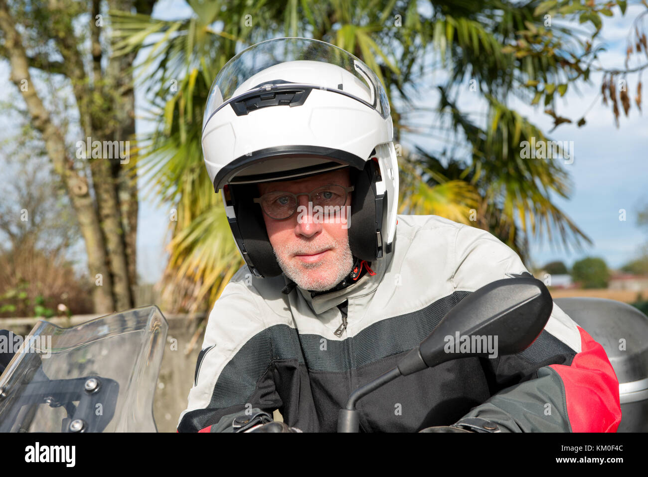 Old motor rider portrait man hi-res stock photography and images - Alamy