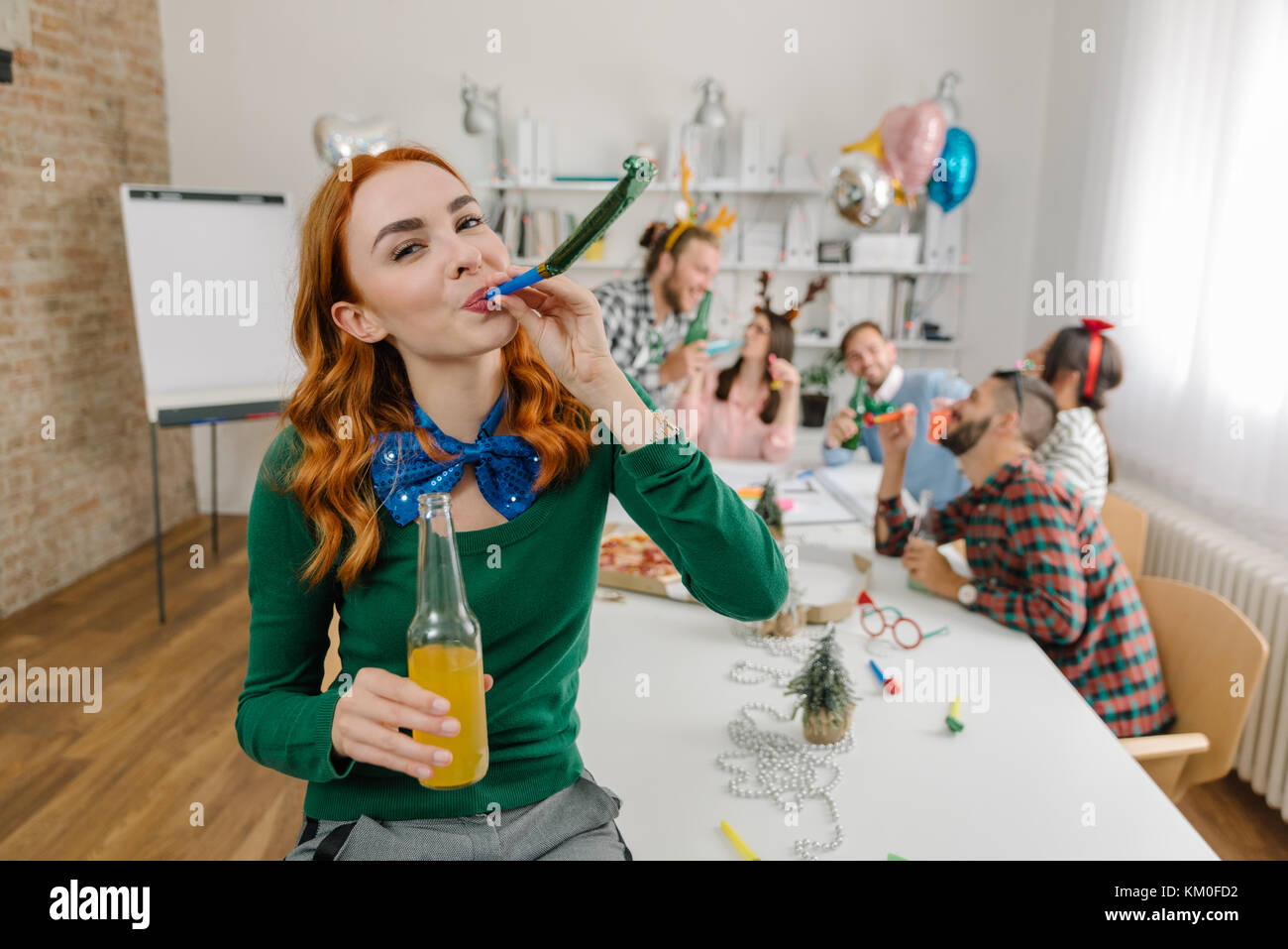 Drunk woman office party hi-res stock photography and images - Alamy