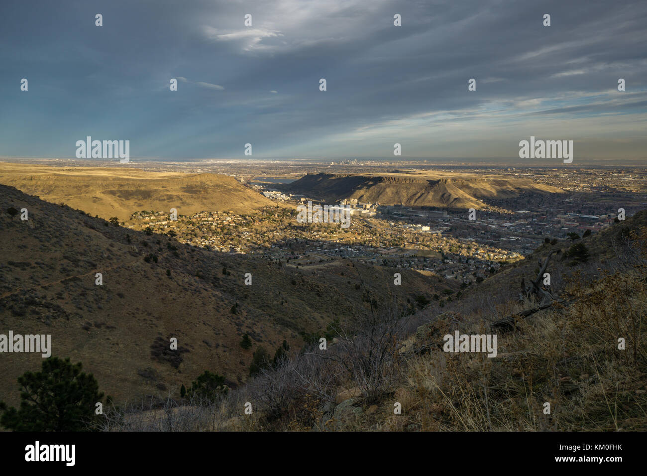 From Mount Galbraith Park. Golden, Colorado with Denver in the ...