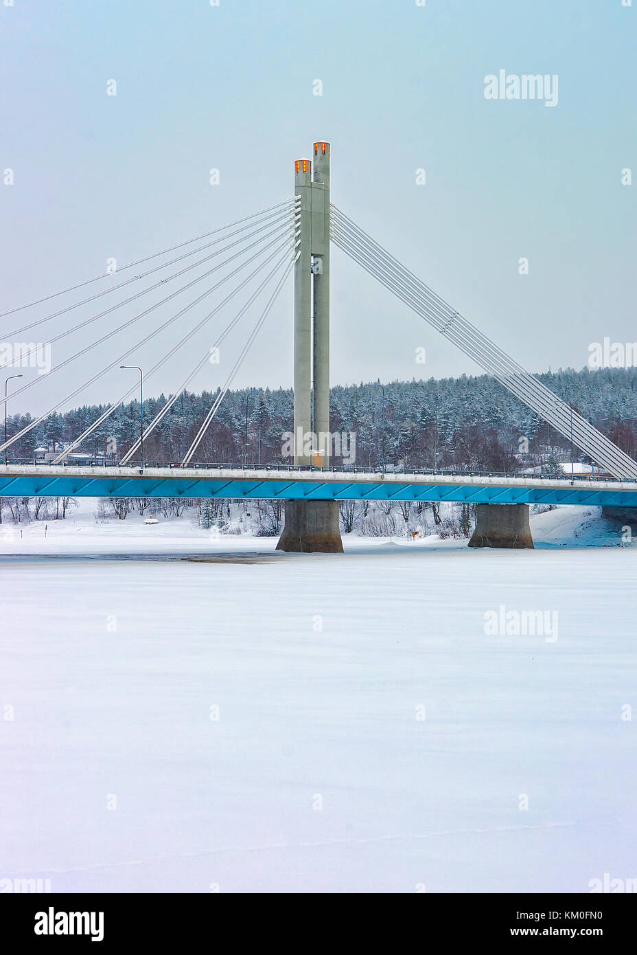 Candle bridge in winter Rovaniemi, Lapland, Finland Stock Photo - Alamy