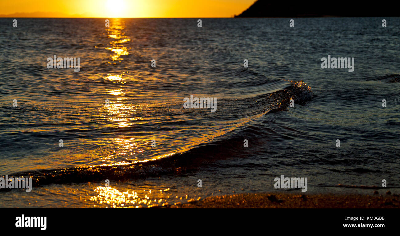in australia the sunset in the ocean like concept of relax and holiday ...