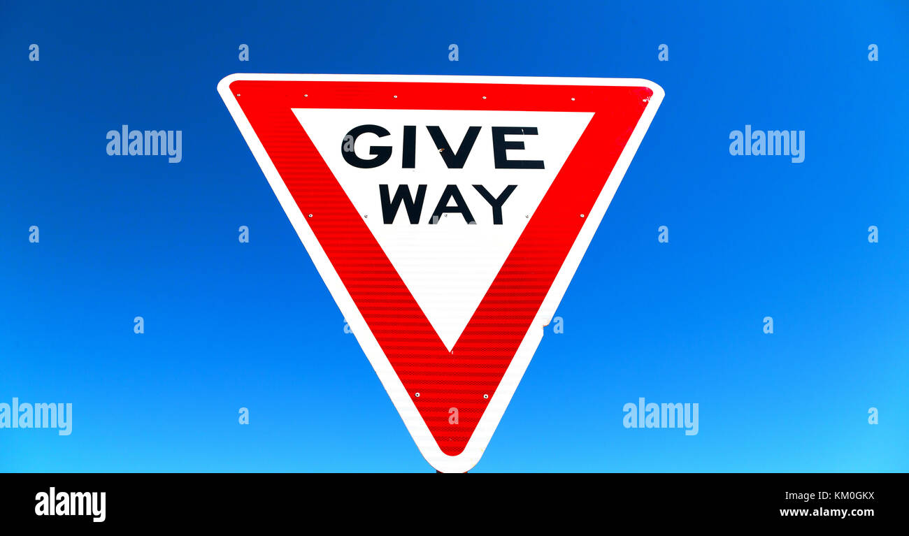 in australia the road street signal of give way Stock Photo - Alamy