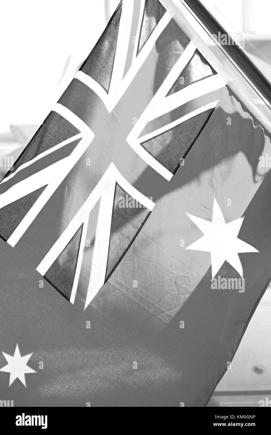 in australia the navy flag in the wind Stock Photo - Alamy