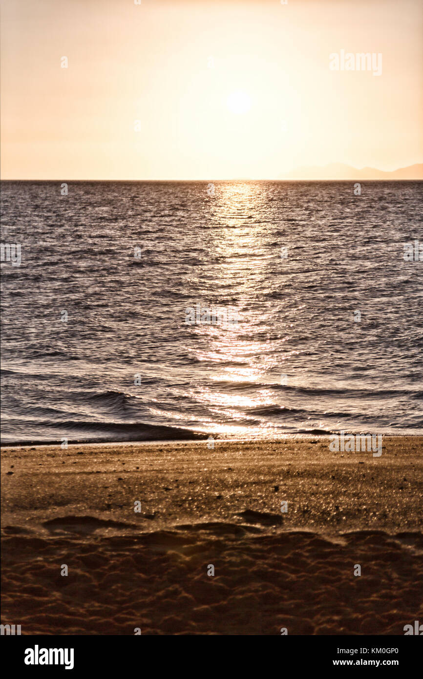 in australia the sunset in the ocean like concept of relax and holiday ...